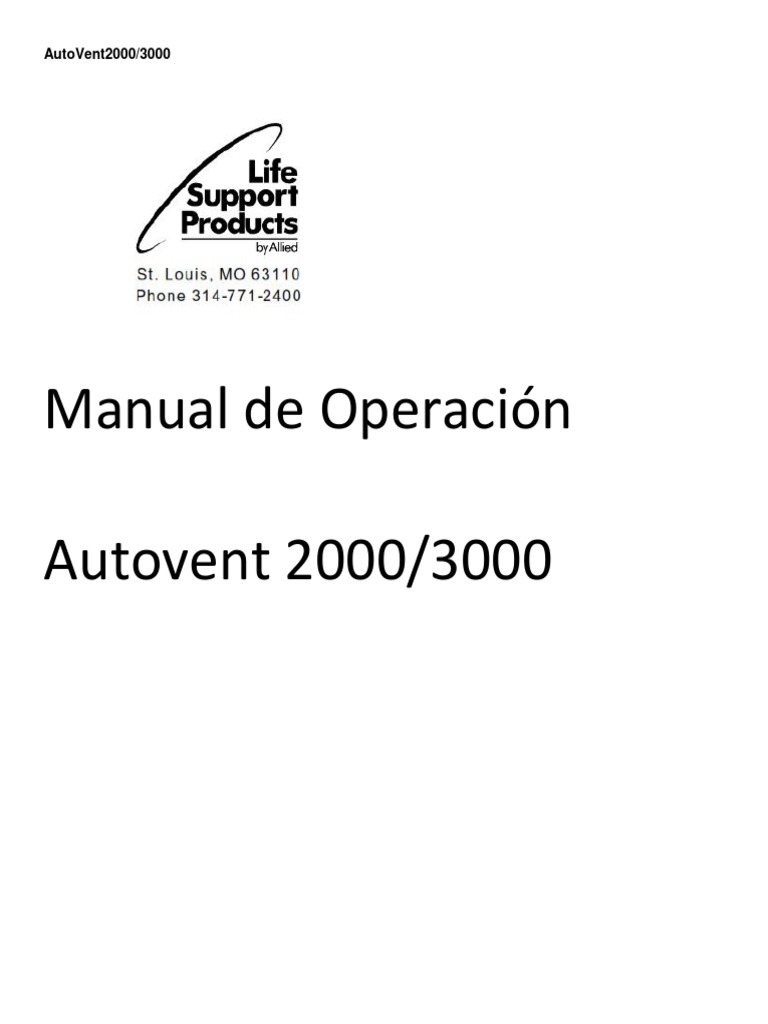Manual Autovent 2000-3000 Espanol | PDF | Sistema respiratorio | Oxígeno