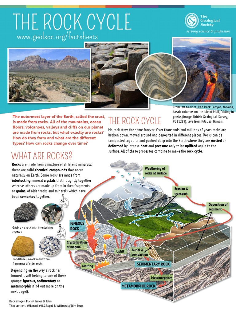 Rock Cycle Factsheet FINAL | PDF | Rock (Geology) | Sedimentary Rock
