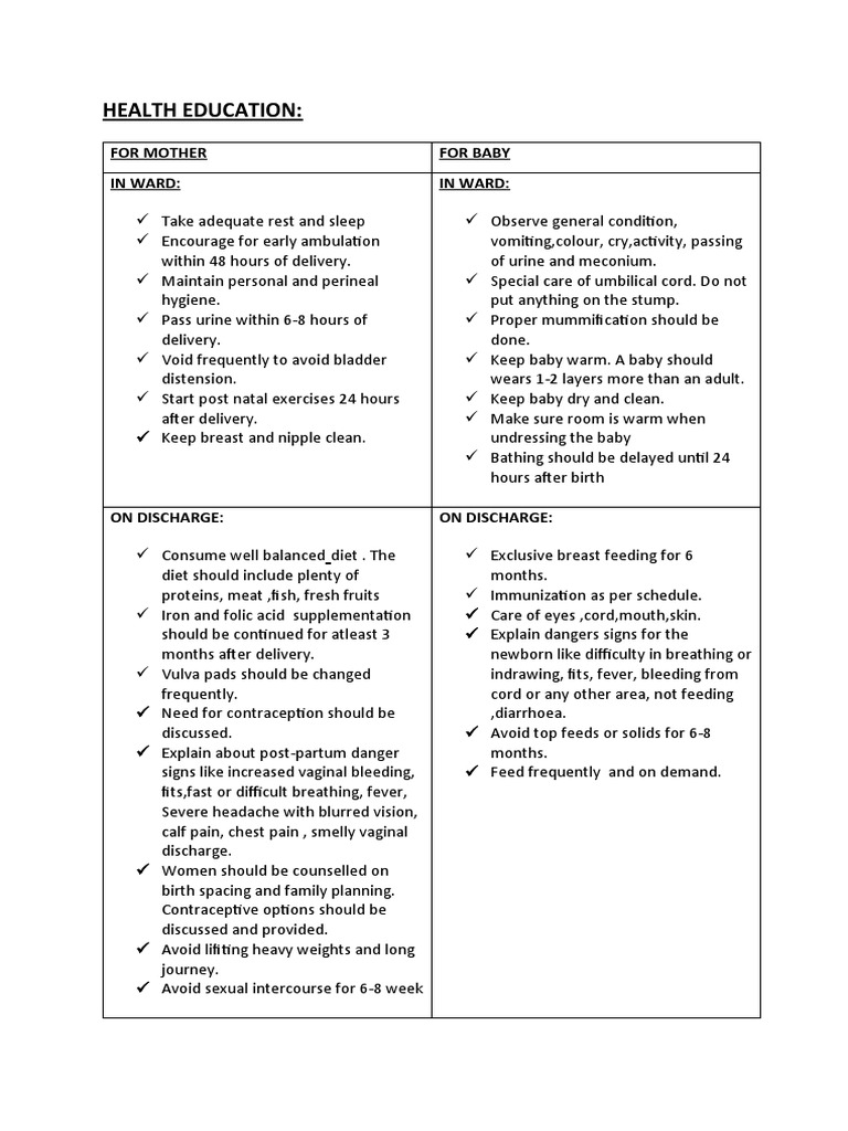 HEALTH EDUCATION Nursing Process PNC | PDF | Postpartum Period | Childbirth