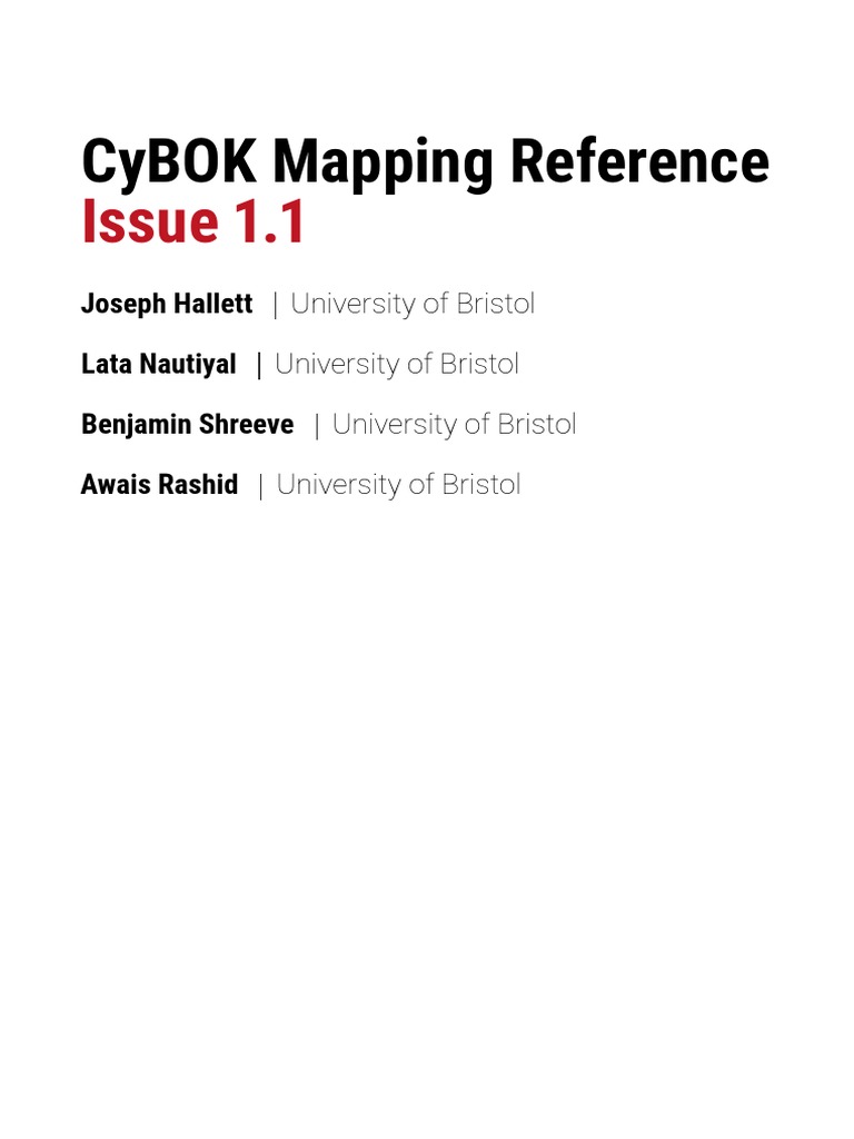 CyBOk Mapping Reference v1.1 | PDF | Espionage Techniques | Computer ...
