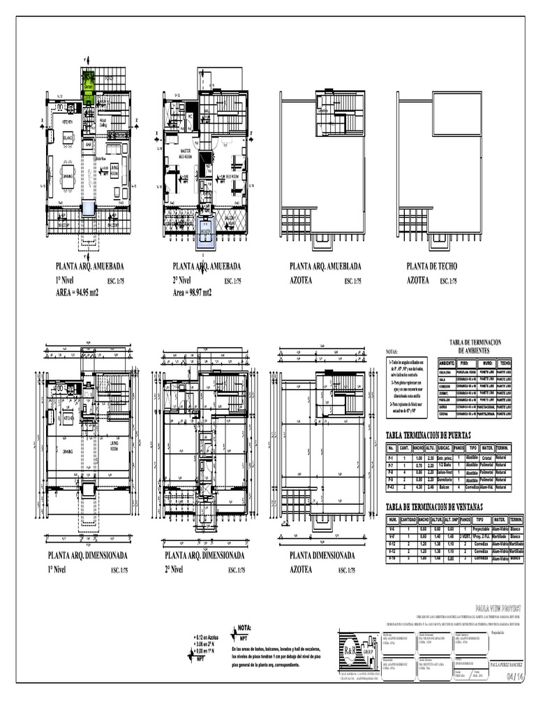 4 Planta Arq Amuebladas Dimensionada y Techo | PDF