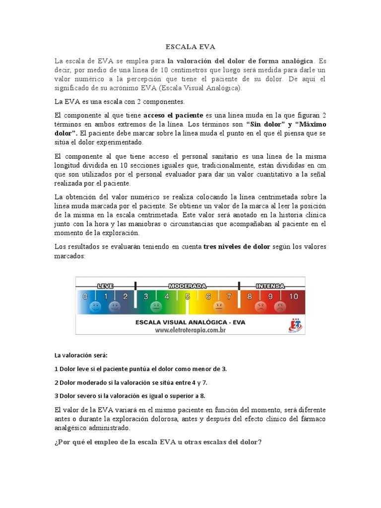ESCALA EVA Word | PDF | Dolor | Medicina