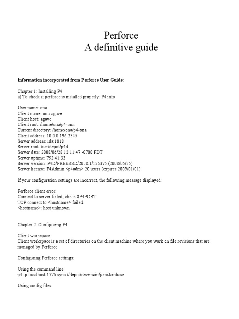 Perforce A Definitive Guide | PDF | Version Control | Login