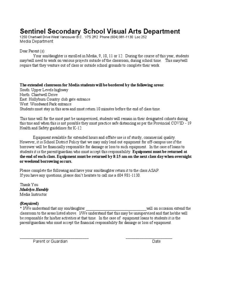 Sentinel Secondary School Visual Arts Department | PDF