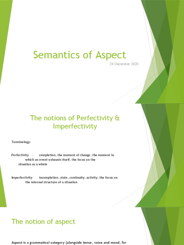 Semantics. Semantics of Aspect | PDF | Plural | Language Mechanics