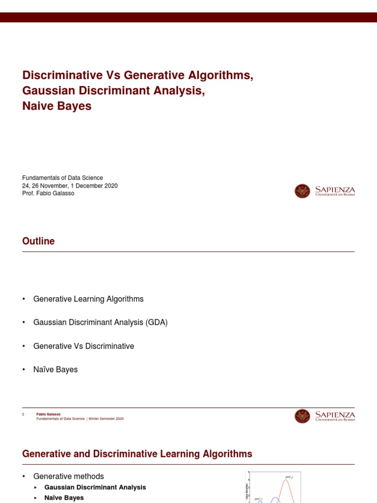 Discr Gen GDA NaiveBayes Annotated | PDF | Statistical Classification ...