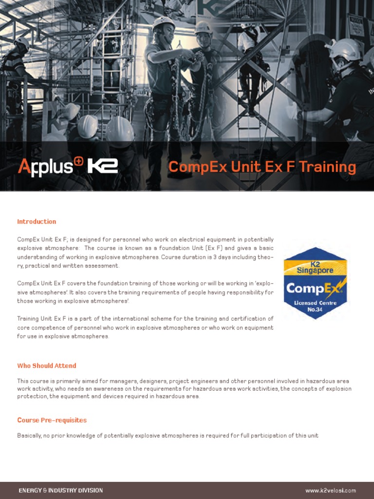 Applus+K2 - Training - CompEx Unit Ex F | PDF | Safety | Energy And ...