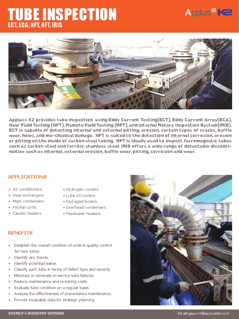 Ect, Eca, NFT, RFT, Iris: Applications | PDF | Heat Exchanger | Vacuum Tube