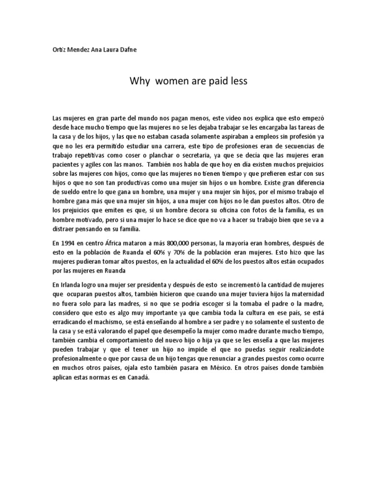 1 Why Women Are Paid Less | PDF | Mujer | La naturaleza humana