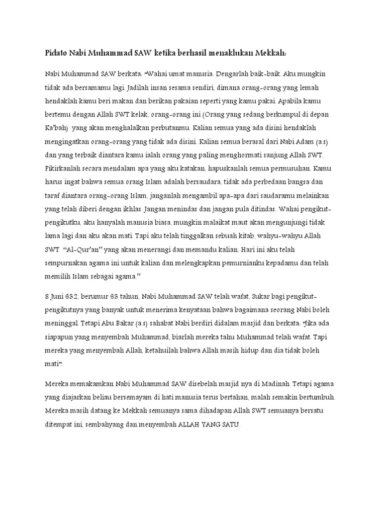 Pidato Nabi Muhammad SAW | PDF