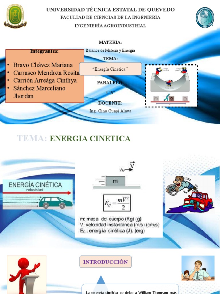 Diapositivas - Energía Cinética | PDF | Energía cinética | Masa