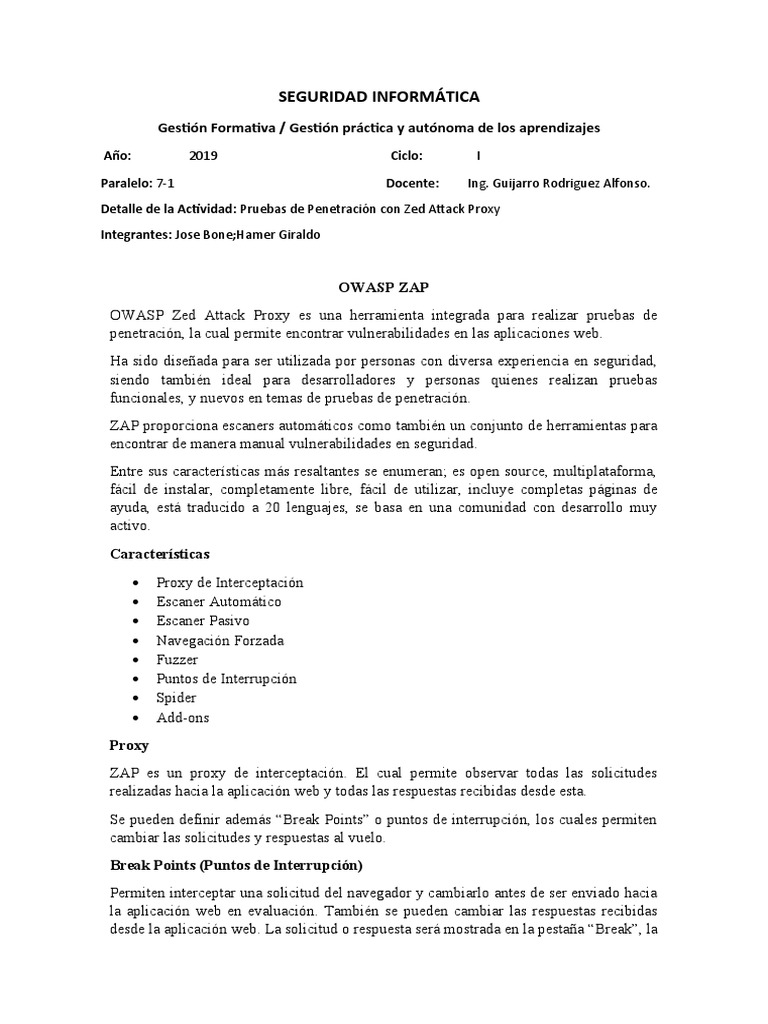 Owasp Zap Proxy | Descargar gratis PDF | Aplicación web | Servidor proxy
