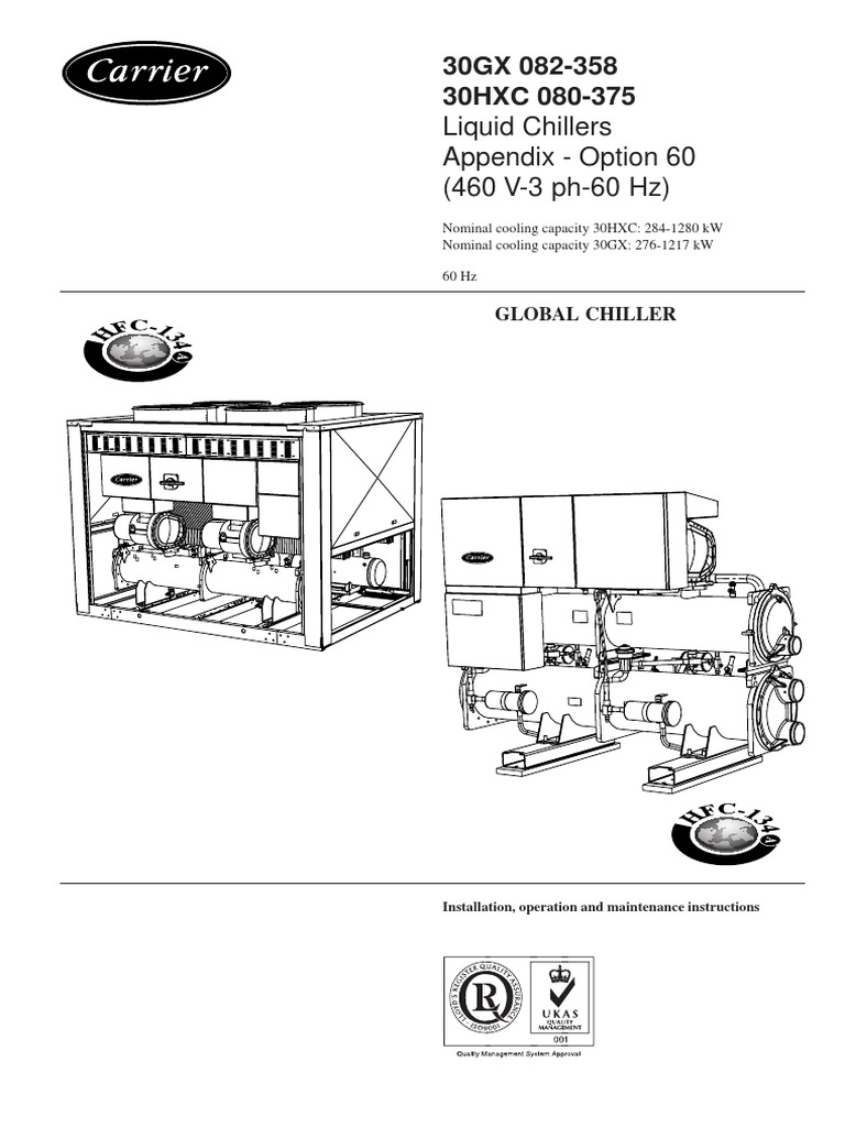 Global Chiller 30GX & 30HXC Specs | PDF | Heat Exchanger | Heat Pump