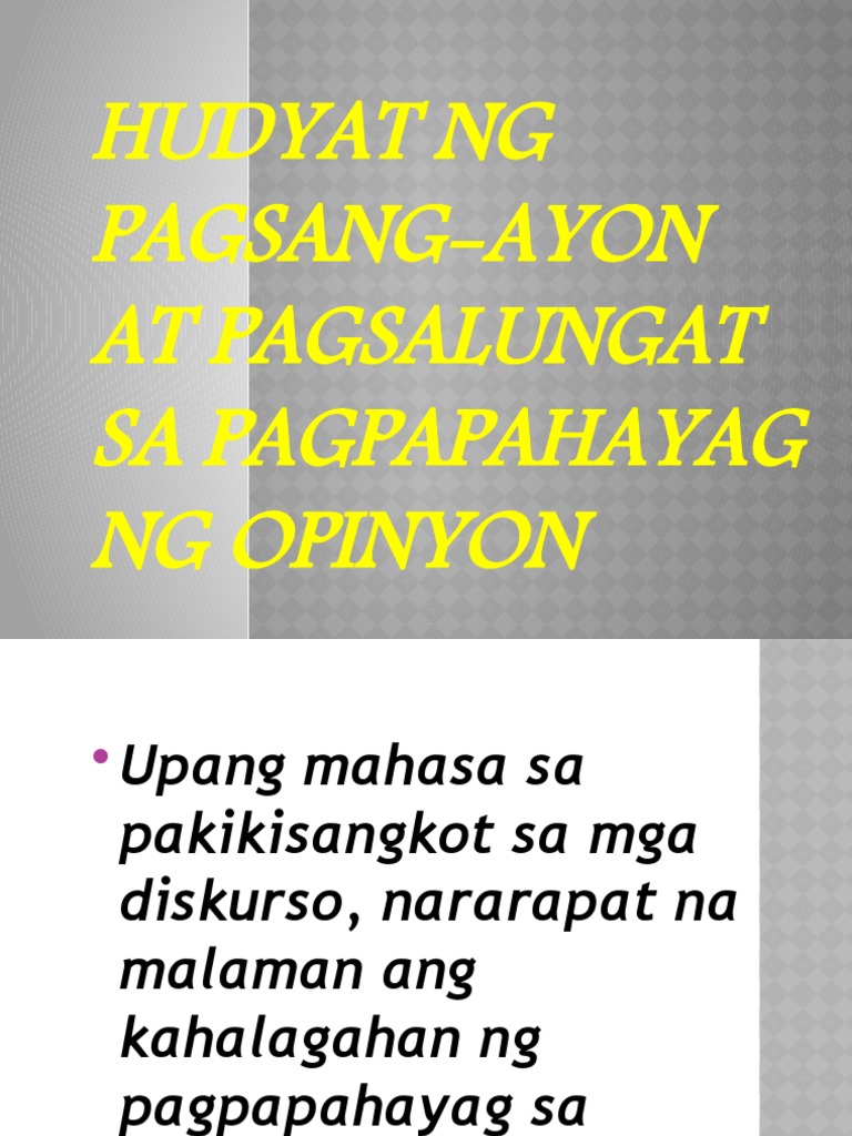 Hudyat NG Pagsang-Ayon | PDF