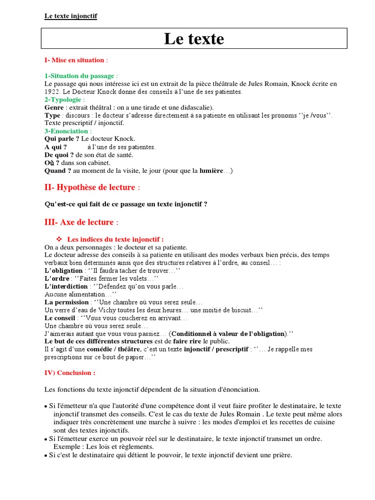 Le Texte Injonctif | PDF