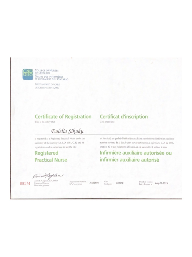 Certificate of Registration Cno | PDF