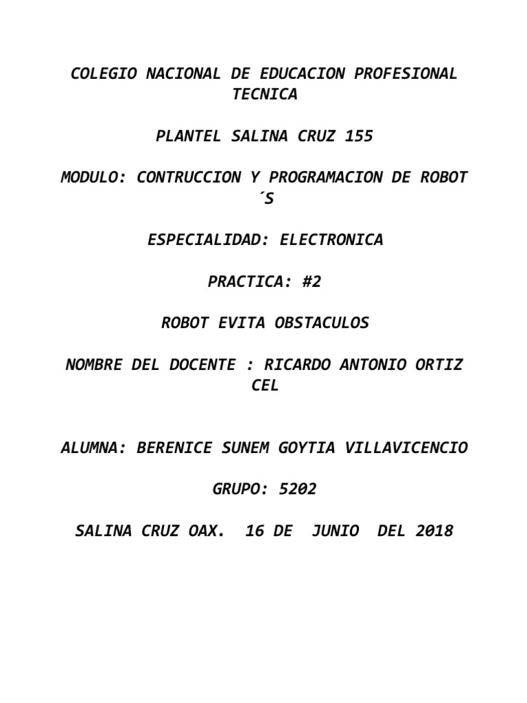 Robot Evita Obstaculos. | PDF | Arduino | Ingeniería Informática