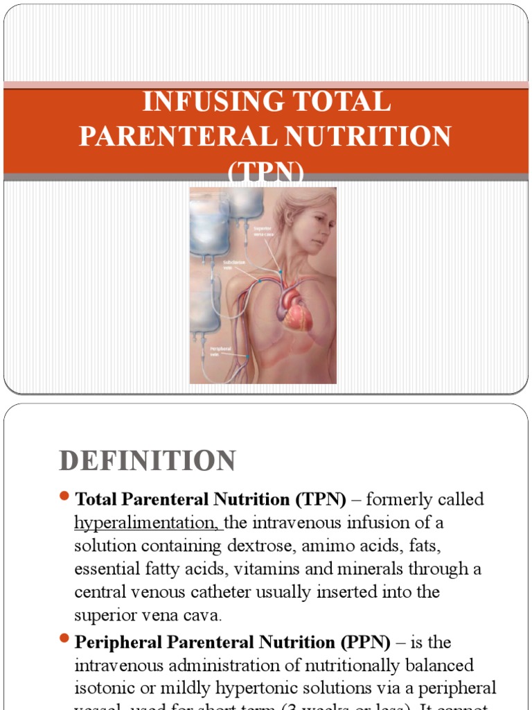 Infusing Total Parenteral Nutrition (TPN) - 1 | PDF | Intravenous ...