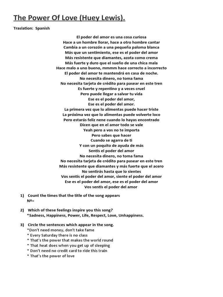 The Power of Love | PDF | Ocio | Entretenimiento (general)