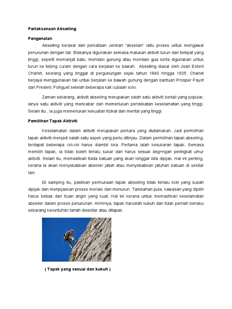 Perlaksanaan Abseiling | PDF