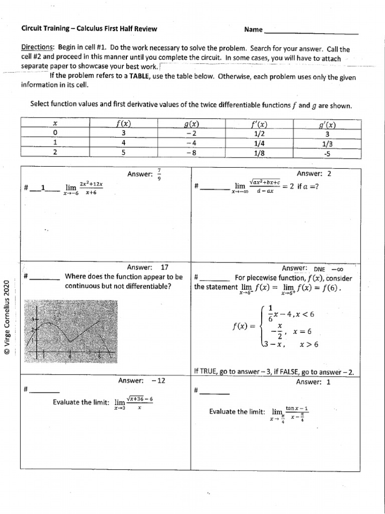 First Half of Calculus Review Circuit | PDF