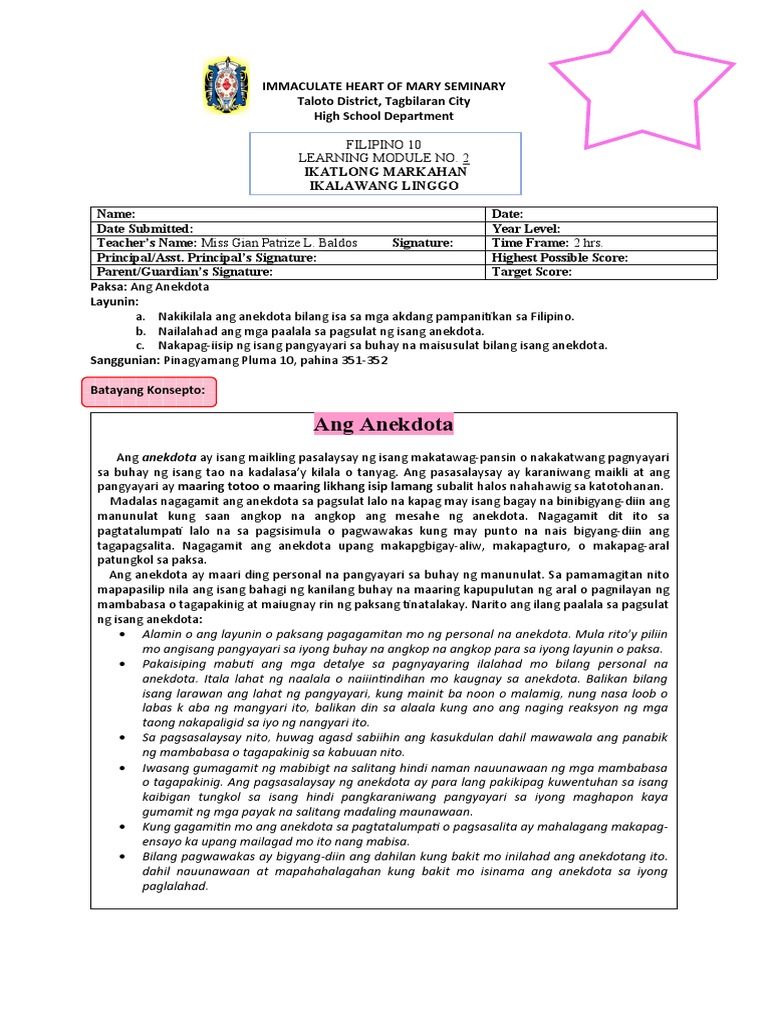 Week 2 Grade 10 Module | PDF