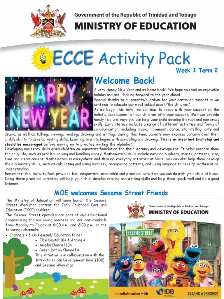 ECCE Activity Pack Week 1 Term 2 | PDF | Literacy | Books