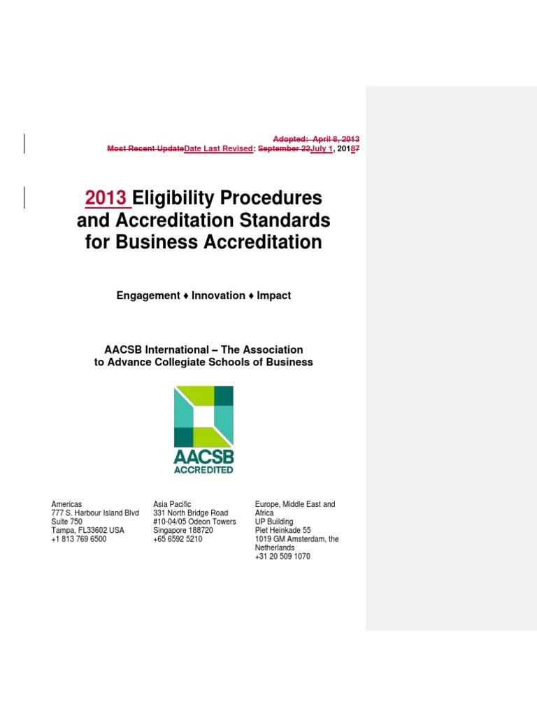 2018 Business Standards Track Changes | PDF | Academic Degree ...