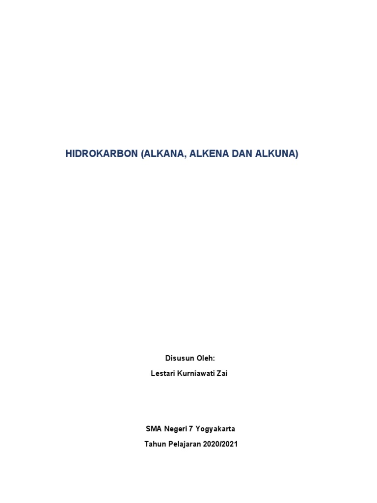 Modul Ajar Hidrokarbon (Alkana, Alkena - Alkuna) | PDF