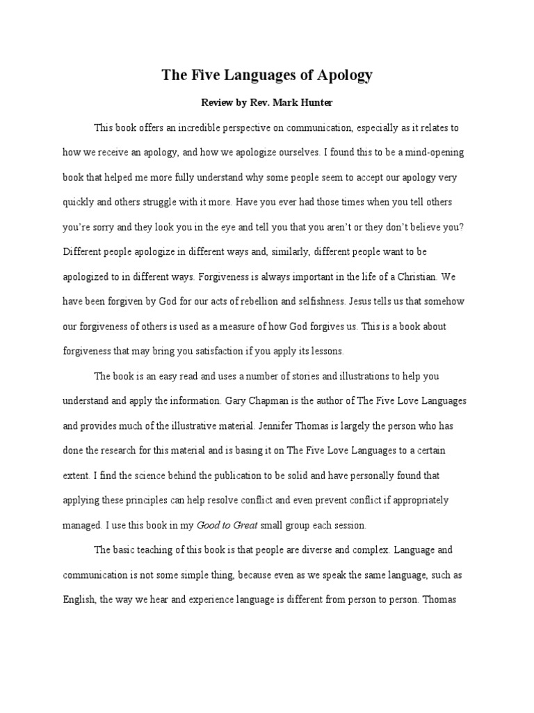 Understanding the Five Apology Languages | PDF | Forgiveness | Science