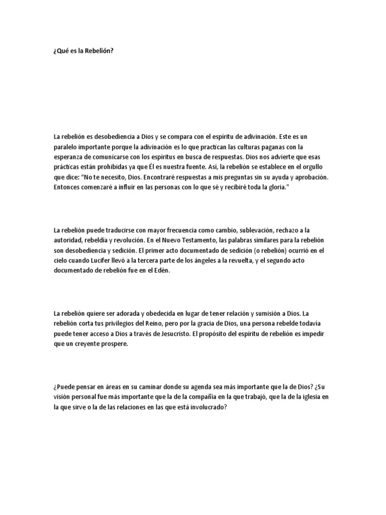 Significado y Consecuencias de la Rebelión | PDF | Jamón (Hijo De Noé ...