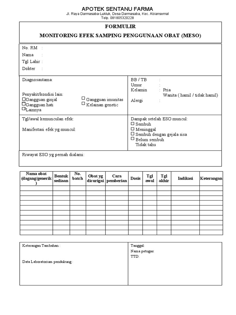 Lembar Meso, Tilik Resep, PMR | PDF
