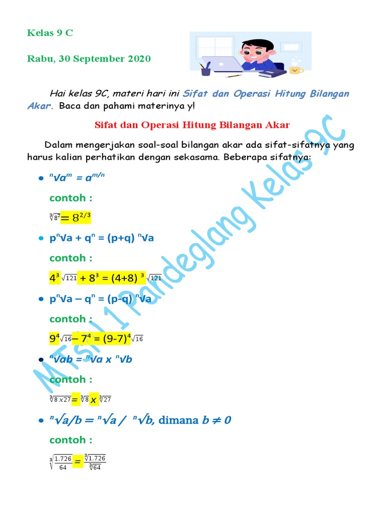 Sifat dan Operasi Bilangan Akar | PDF | Metode & Bahan Ajar