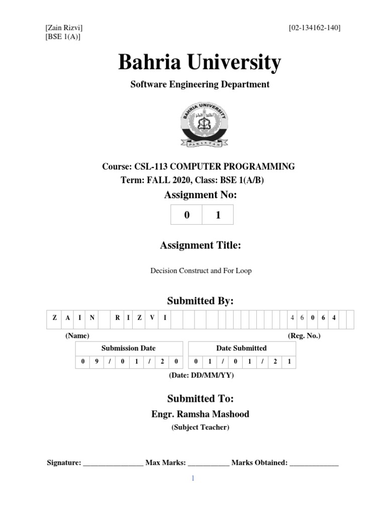 CP Assignment | PDF | Namespace | Computer Science