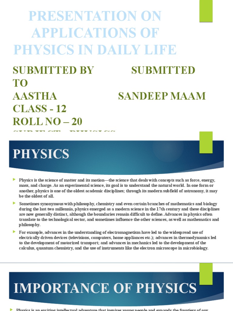Applications of Physics | PDF | Physics | Force
