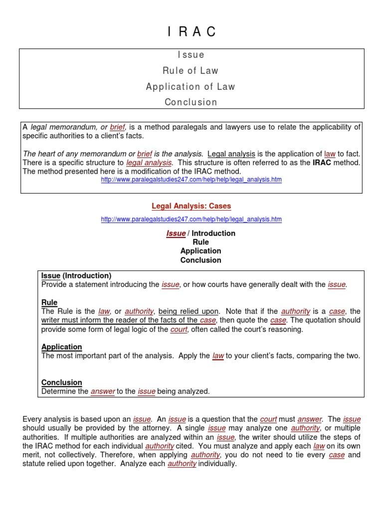 Issue Rule of Law Application of Law Conclusion: Brief | PDF | Assault ...