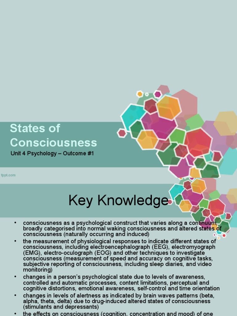States of Consciousness: Unit 4 Psychology - Outcome #1 | PDF ...
