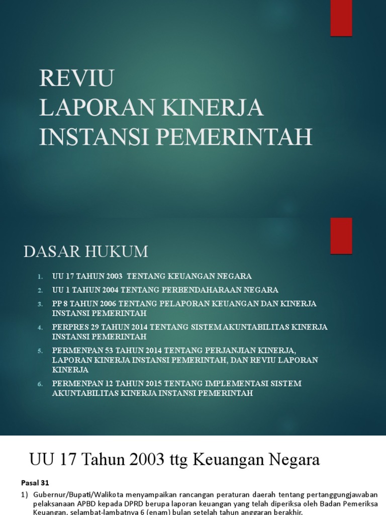 Reviu Laporan Kinerja Instansi Pemerintah | PDF