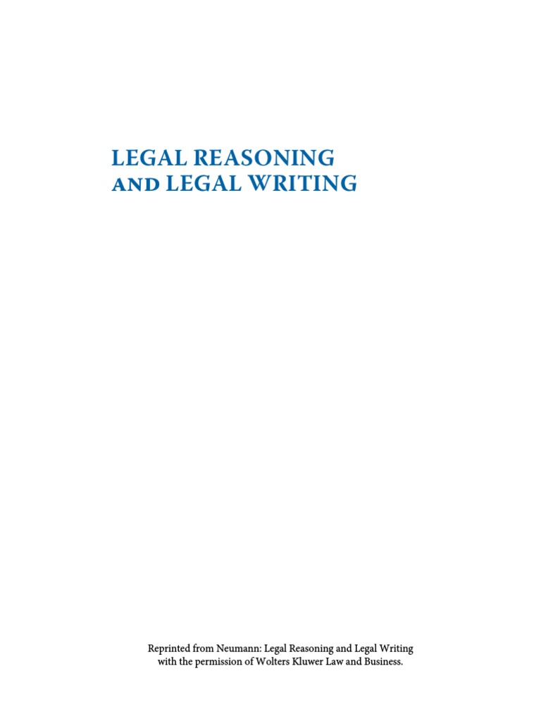 Legal Reasoning Legal Writing | PDF | Brief (Law) | Precedent