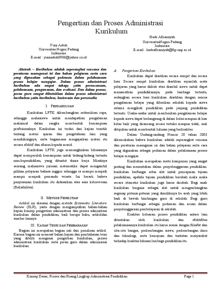 Pengertian Dan Proses Administrasi Kurikulum | PDF | Karier ...