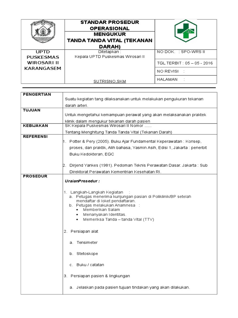 REFERENSI Sop TTV | PDF