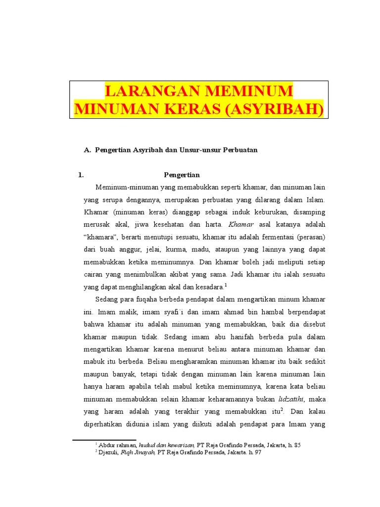 Pelarangan Miras | PDF