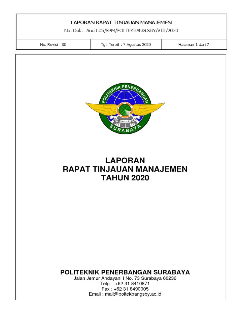 Contoh Laporan Tinjauan Manajemen | PDF