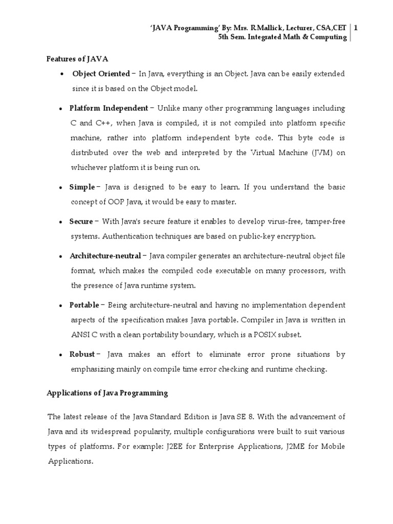 JAVA All Merged | PDF | Data Type | Parameter (Computer Programming)