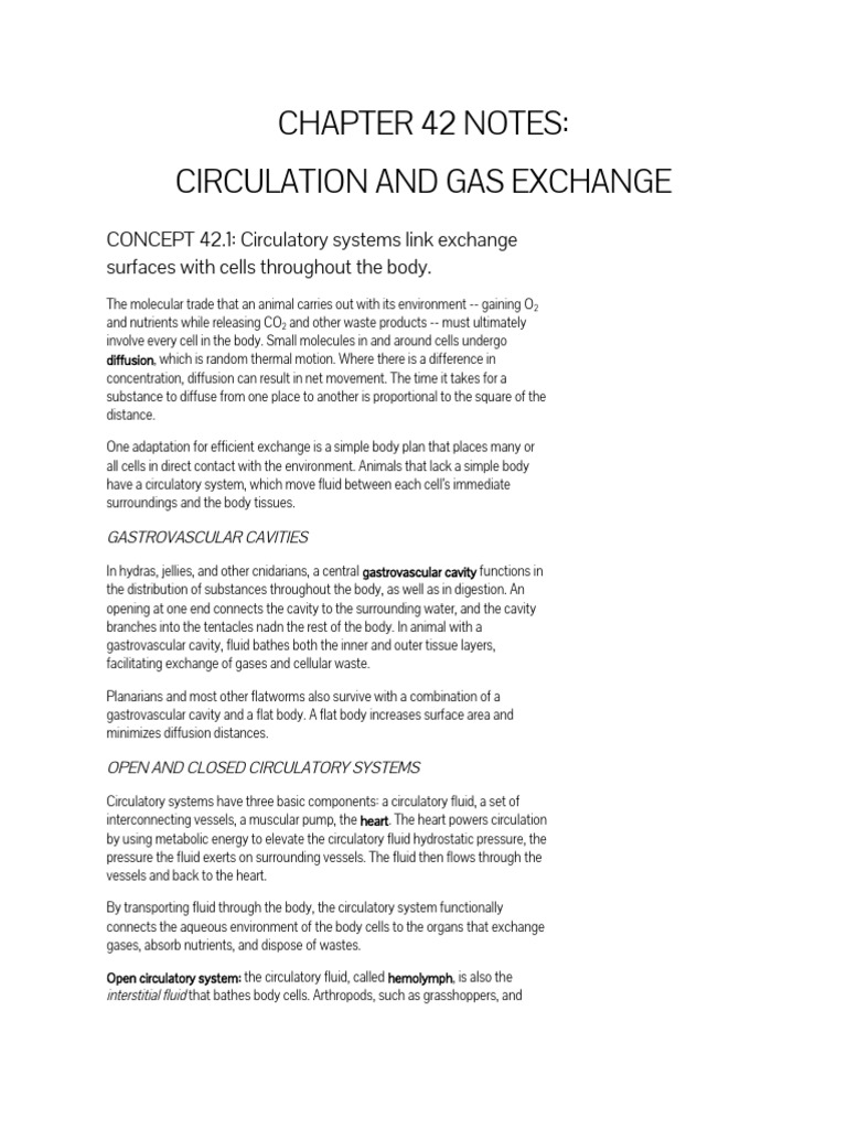 Campbell Chapter 42 Notes | PDF | Circulatory System | Heart