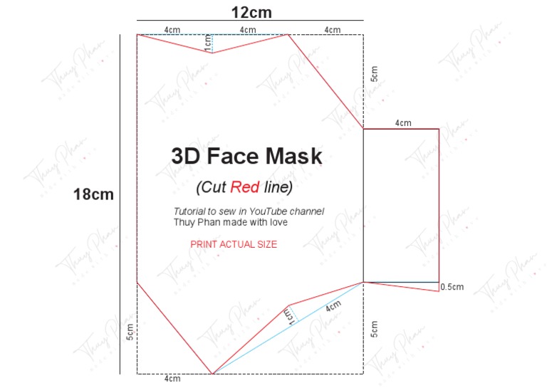 Free 3D Face Mask Pattern PDF | PDF | Home & Garden