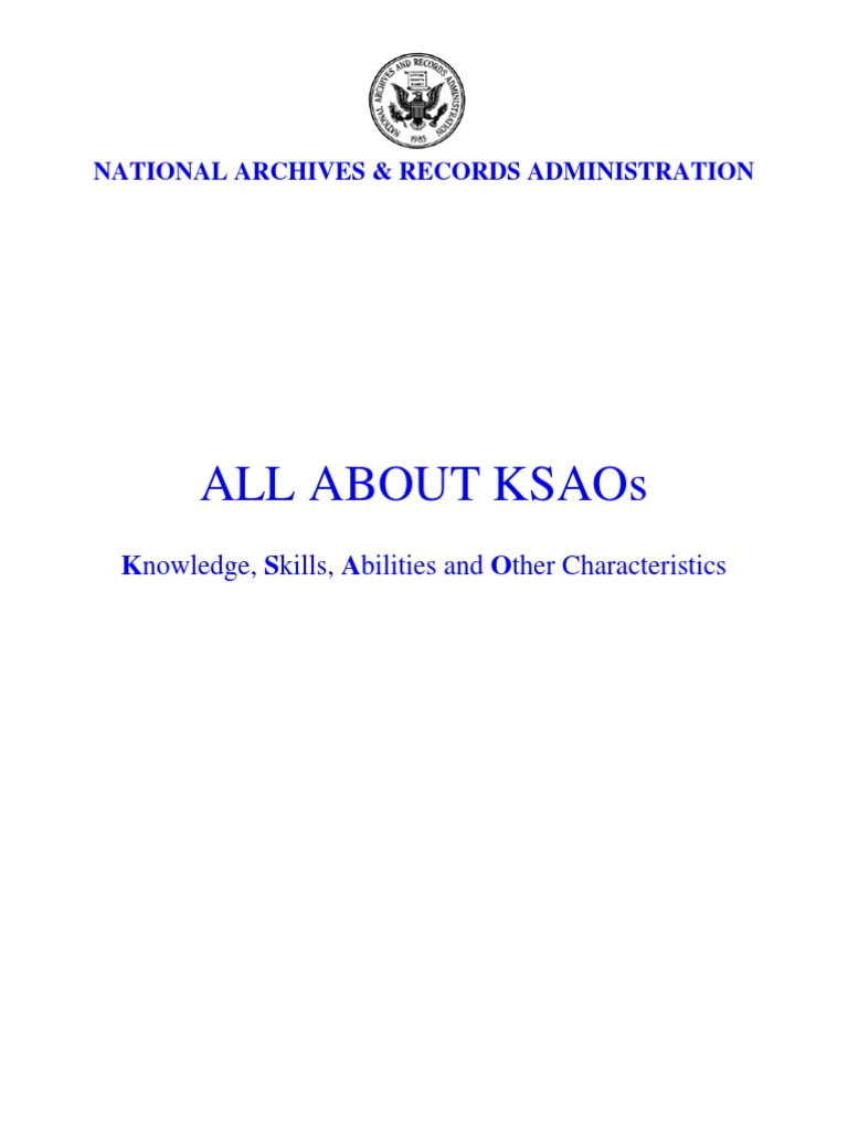 Understanding KSAOs for NARA Jobs | PDF | Finance & Money Management