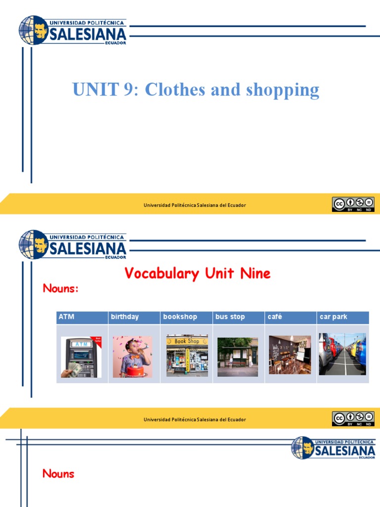UNIT 9: Clothes and Shopping: Universidad Politécnica Salesiana Del ...
