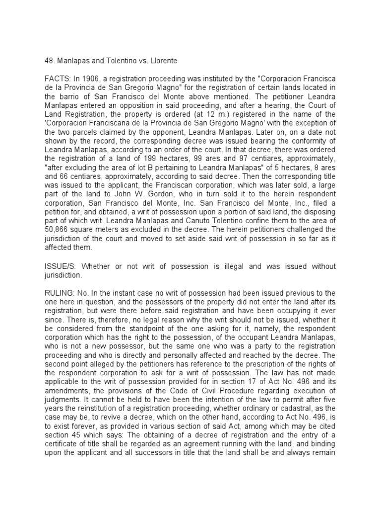Manlapas and Tolentino vs. Llorente | PDF | Separation Of Powers | Justice