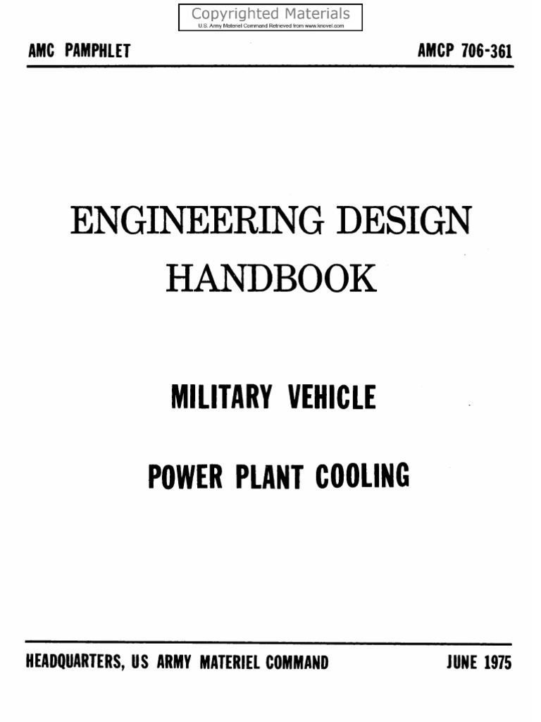 Engineering Design Handbook - Military Vehicle Power Plant Cooling ...